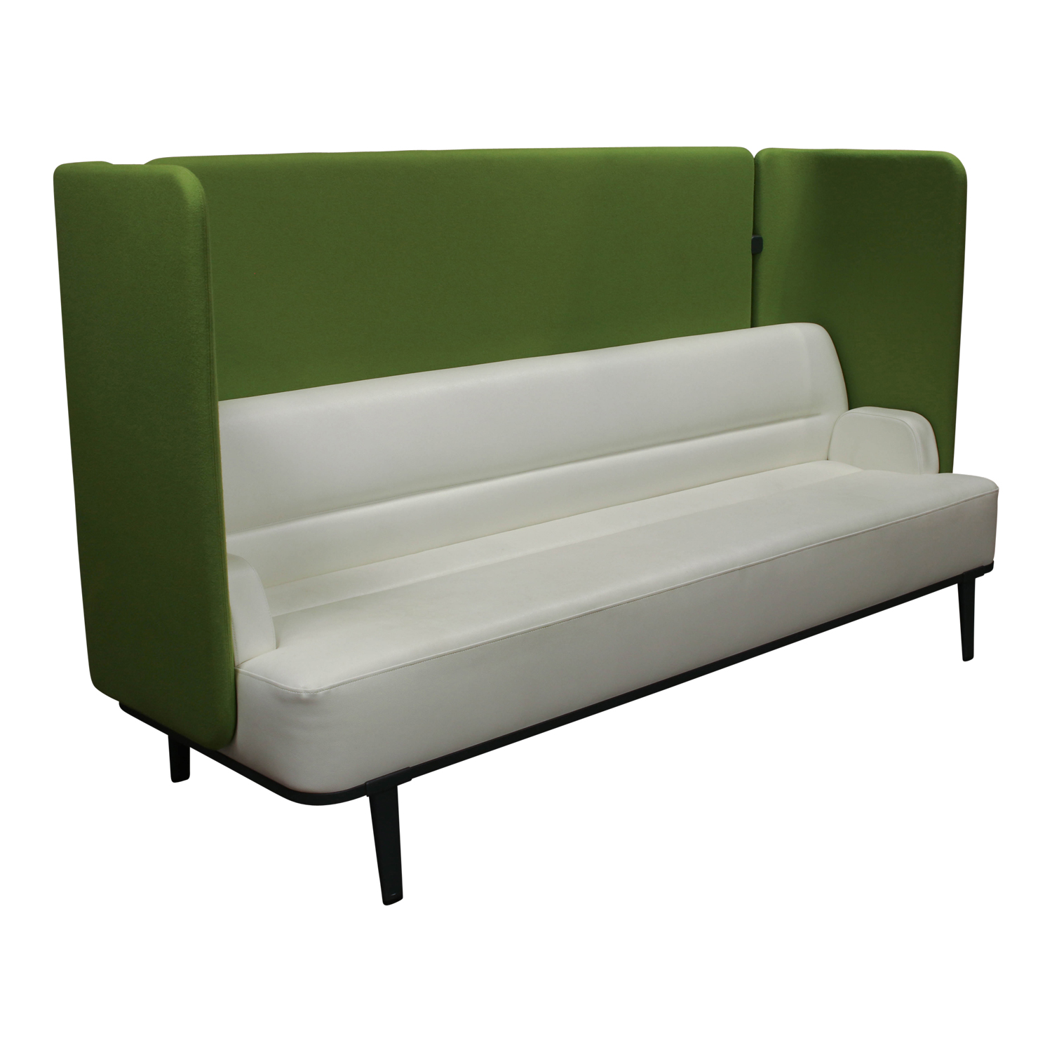Allermuir Used Leather Sofa with Privacy Surround, Green and White ...
