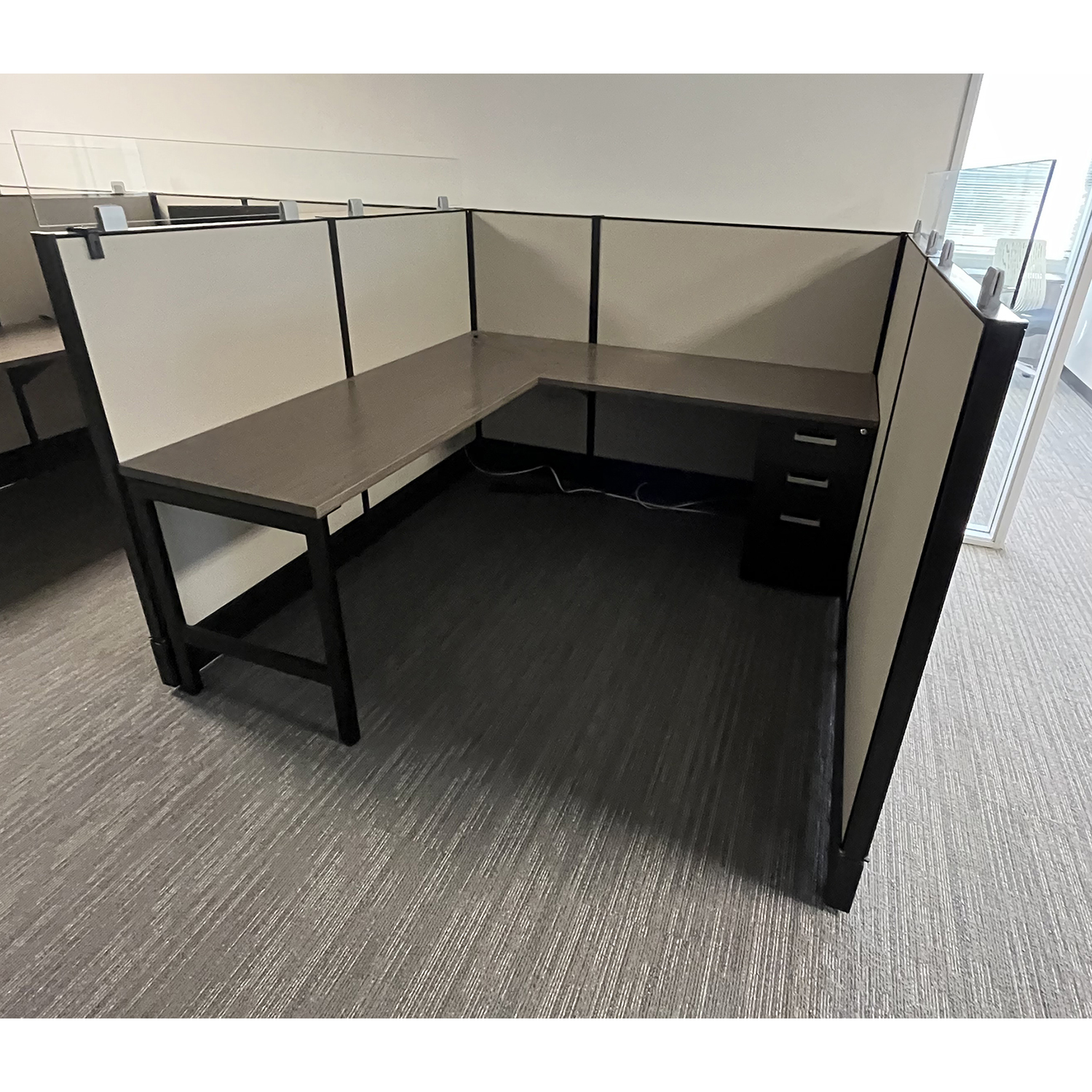 AIS 6x6 Used Cubicle w Glass, Gray and Black - Sold in Rows - National ...