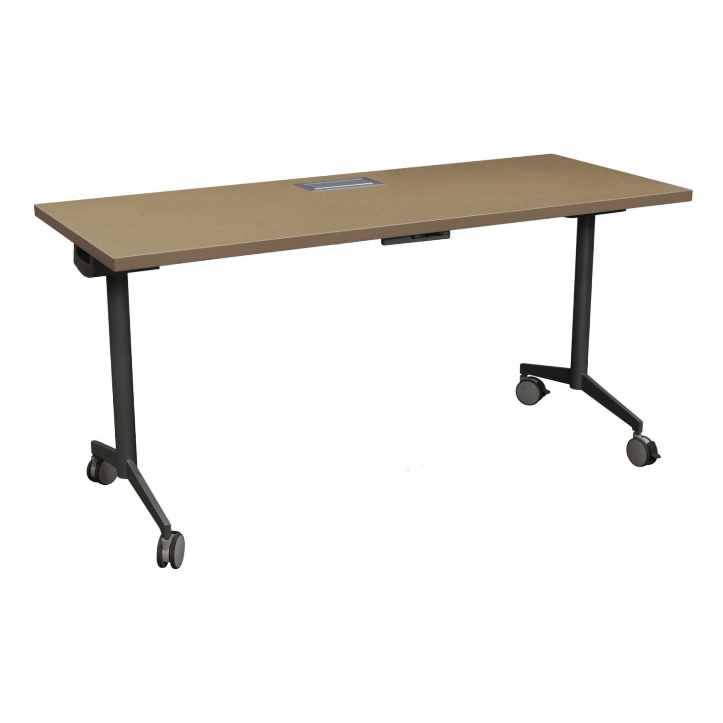Enwork Used Laminate 24x60 Mobile Nesting Table w Power Grommet, Taupe ...