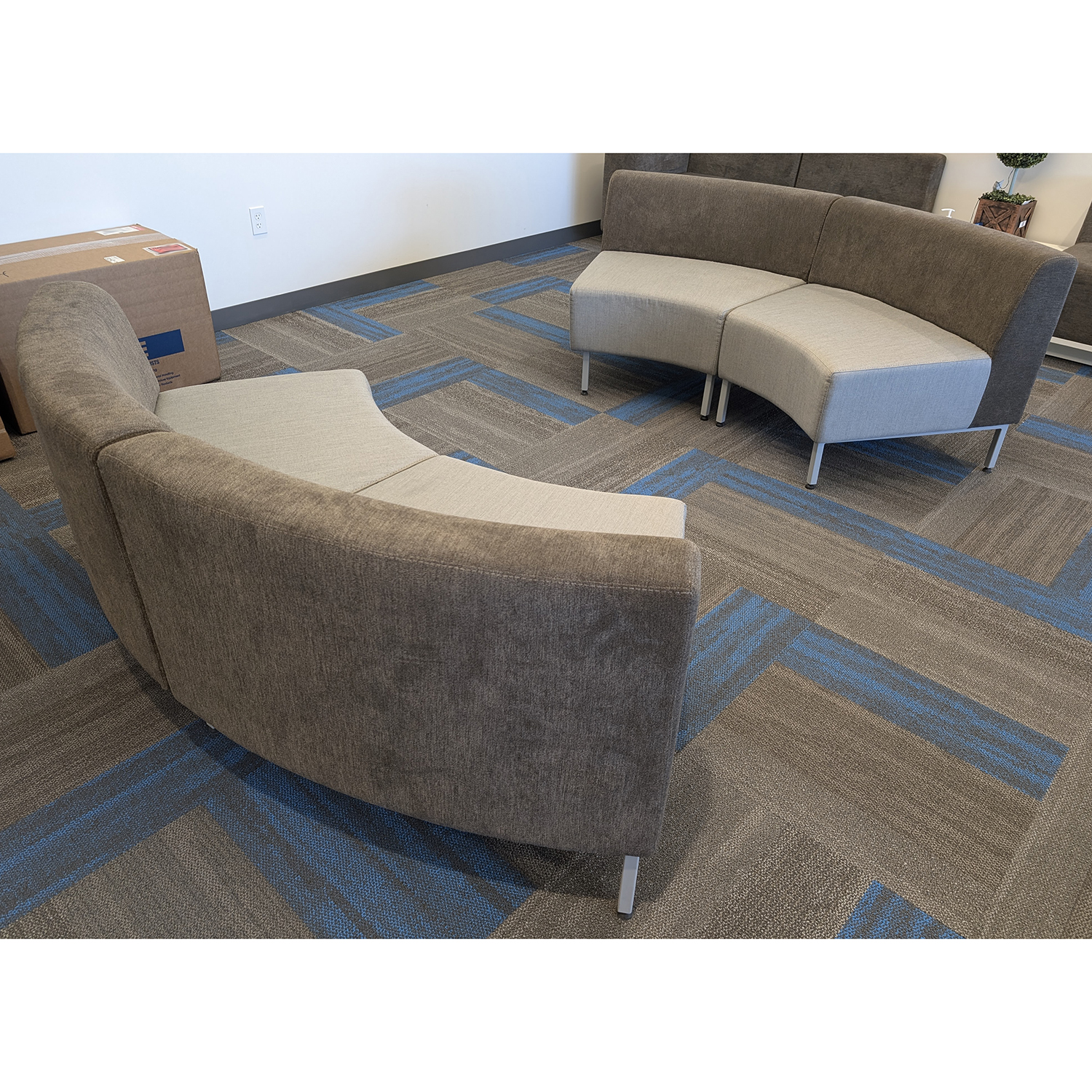 Modular Used Reception Sofas, Gray and Taupe - National Office ...