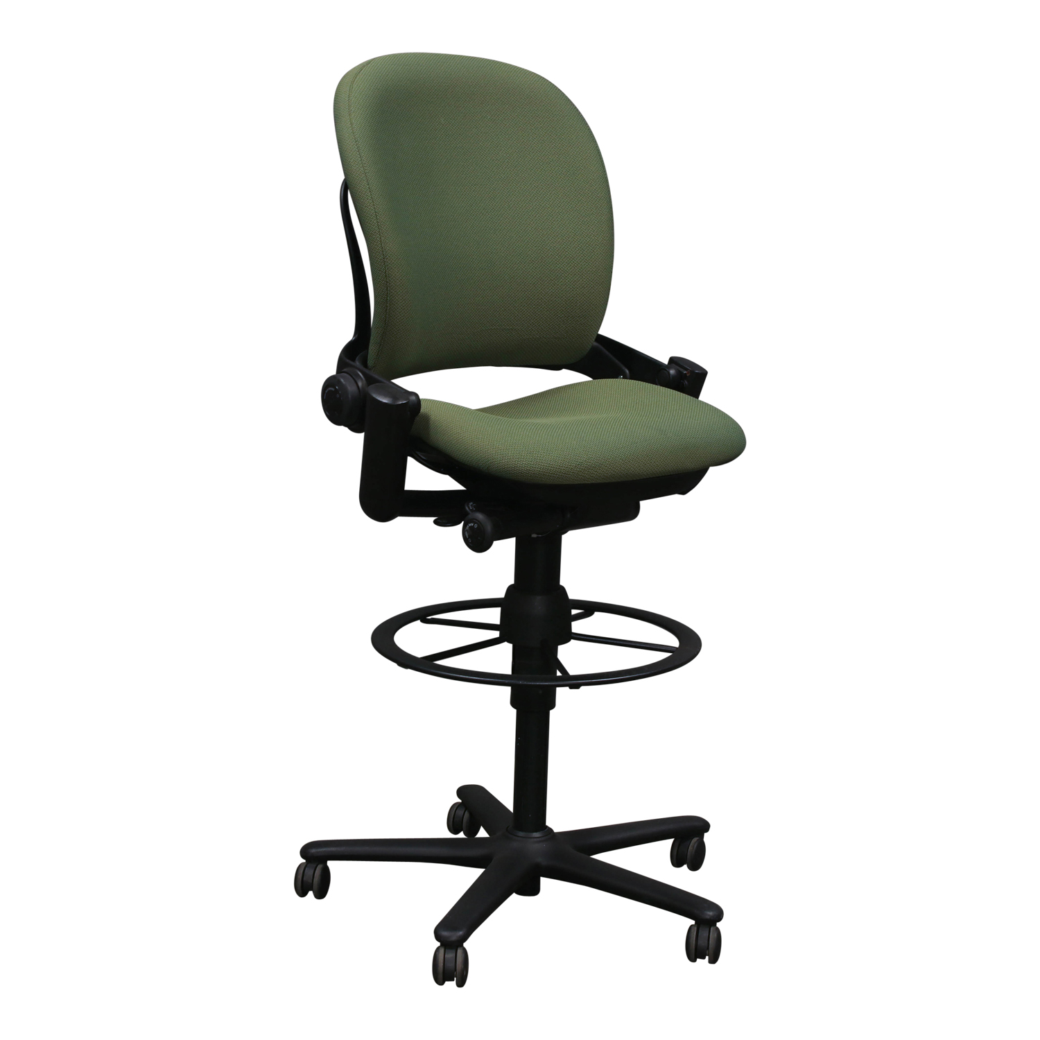 Steelcase Leap V1 Used Armless Stool, Green Pattern - National Office ...