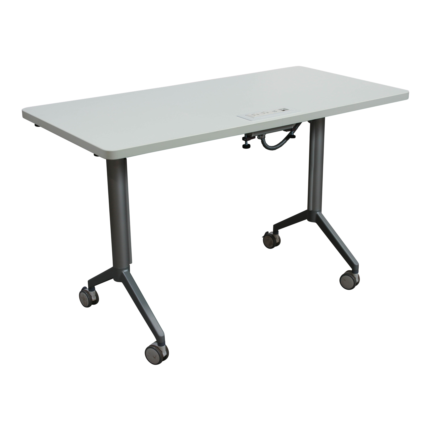 Used 24x48 In Mobile Laminate Training Table w Primary Power, White ...