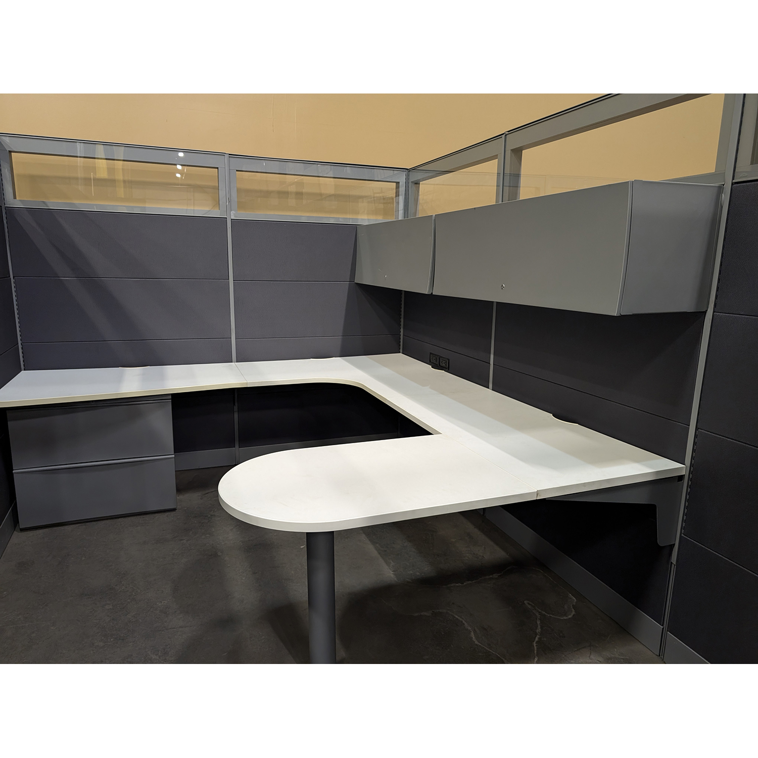 8x12 Teknion Leverage Used Cubicles w Sliding Door, Gray - Sold in Pods ...