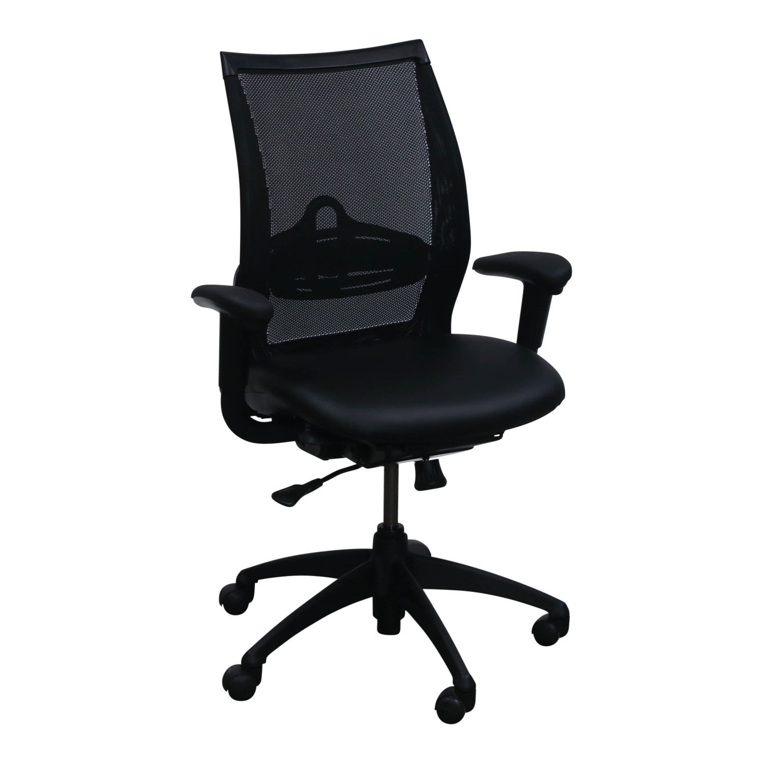 Haworth Improv Tag Used Task Chair, Black Satin PU Leather - National ...