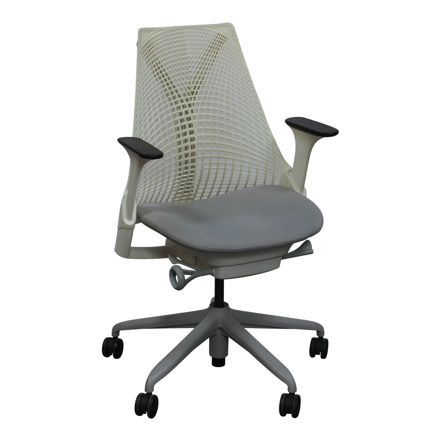 Herman Miller Sayl Used White Back Task Chair w Black Arm Pads, Gray ...