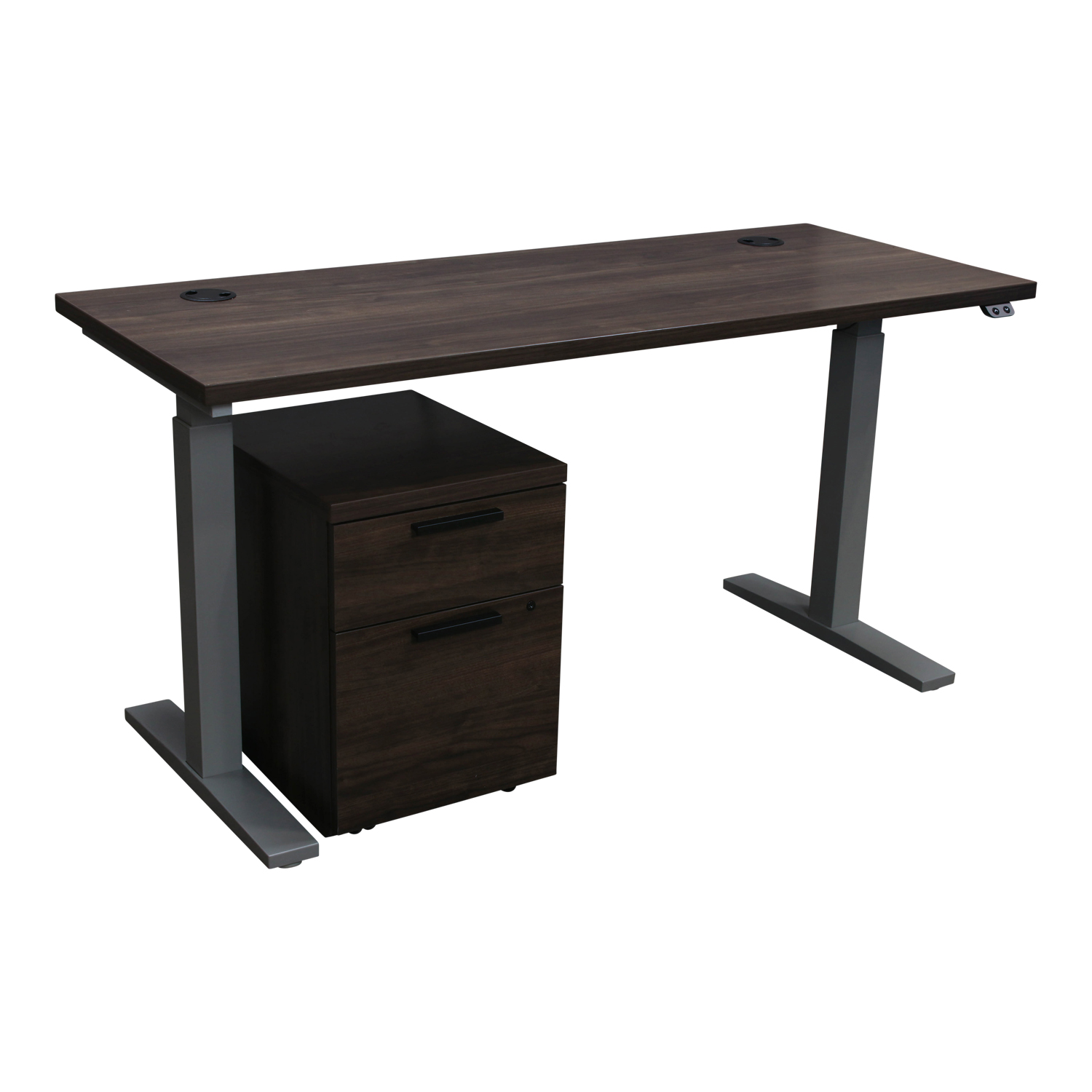 Hon Used 30x60 Adjustable Electric Height Desk with Mobile Pedestal ...