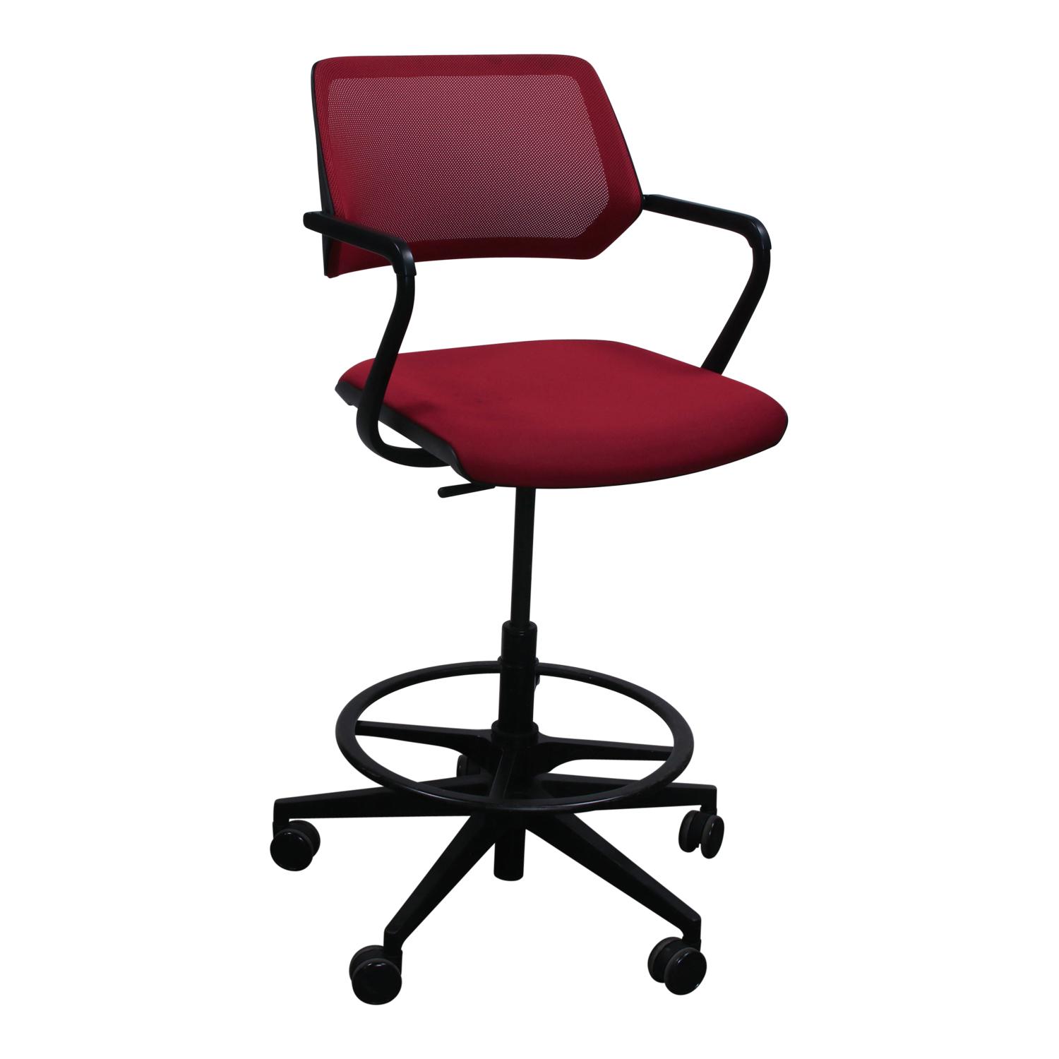 Steelcase QiVi Used Mesh Stool Chair, Red - National Office Interiors ...