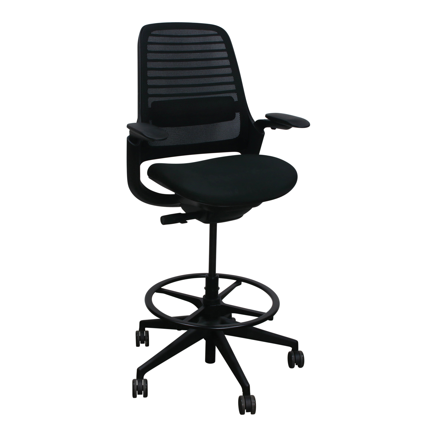 Steelcase Series 1 Used Ergonomic Mesh Back Task Stool, Black ...