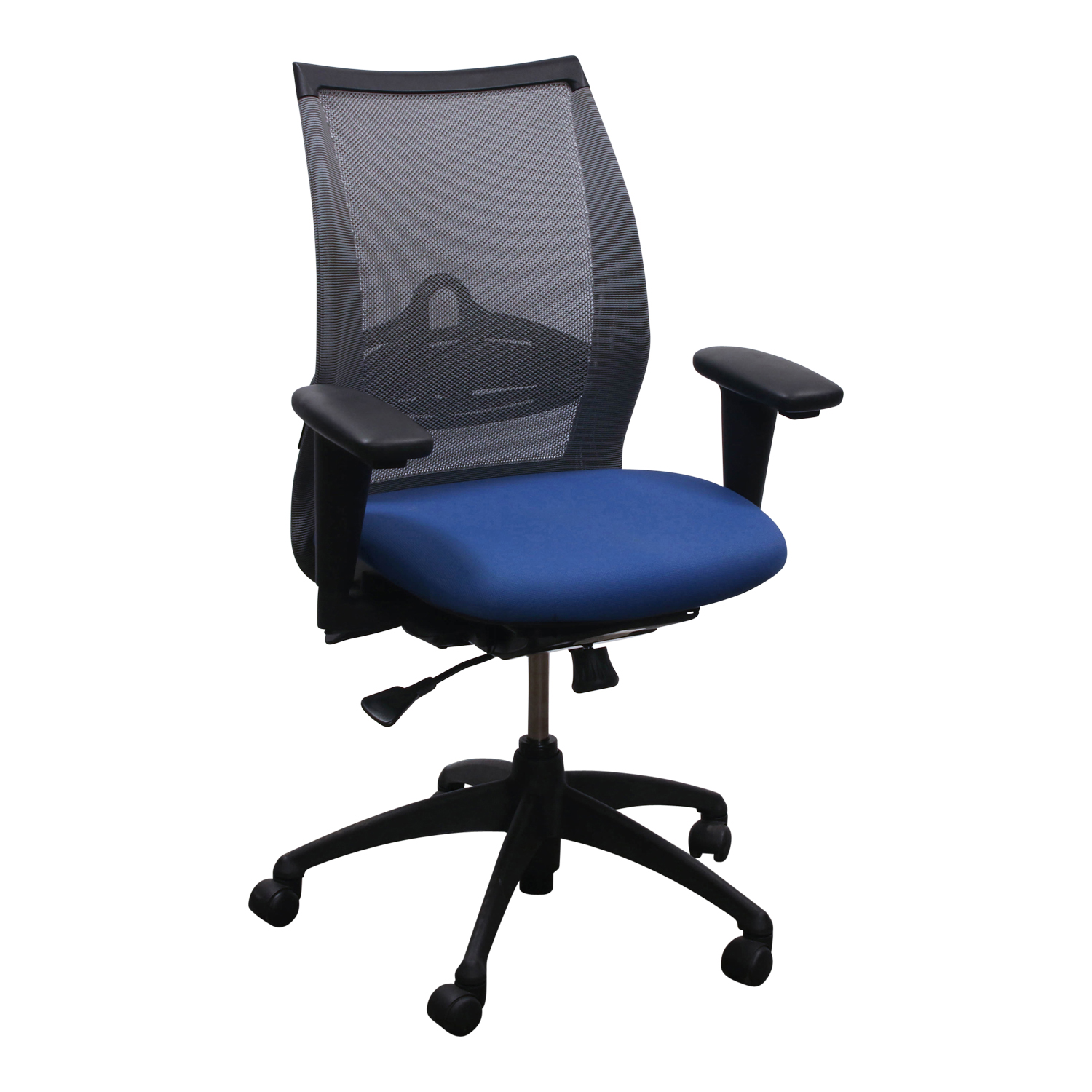 Haworth Improv Tag Used Gray Mesh Back Task Chair, Blue Seat - National ...
