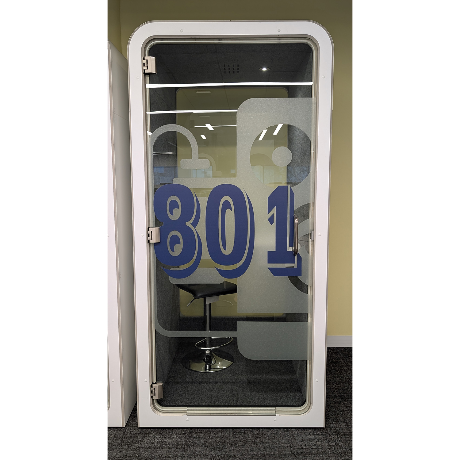 Nevins Used Privacy Booth w Stool, White and Gray - National Office ...