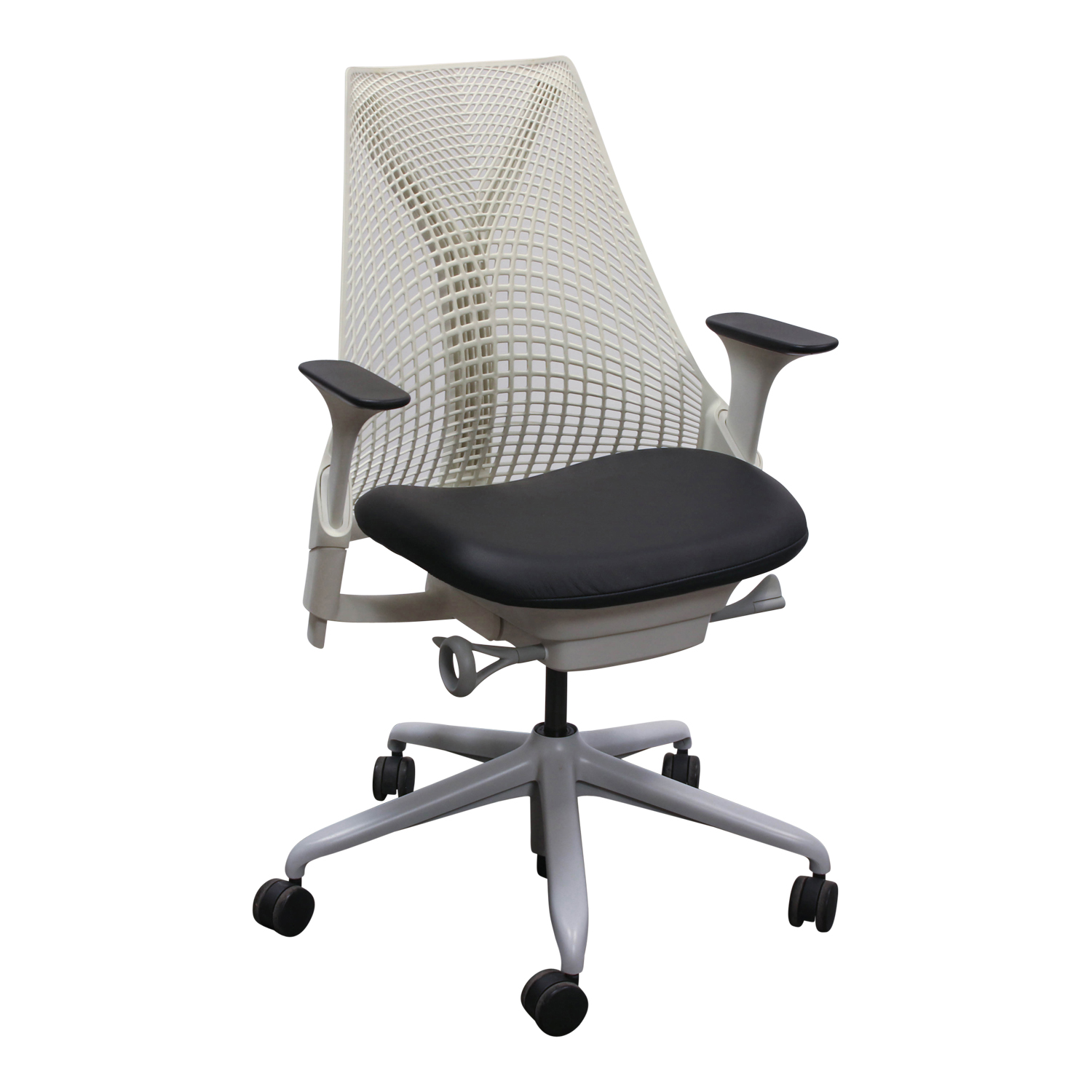 Herman Miller Sayl Used White Back Task Chair w Black Arm Pads, Genuine ...