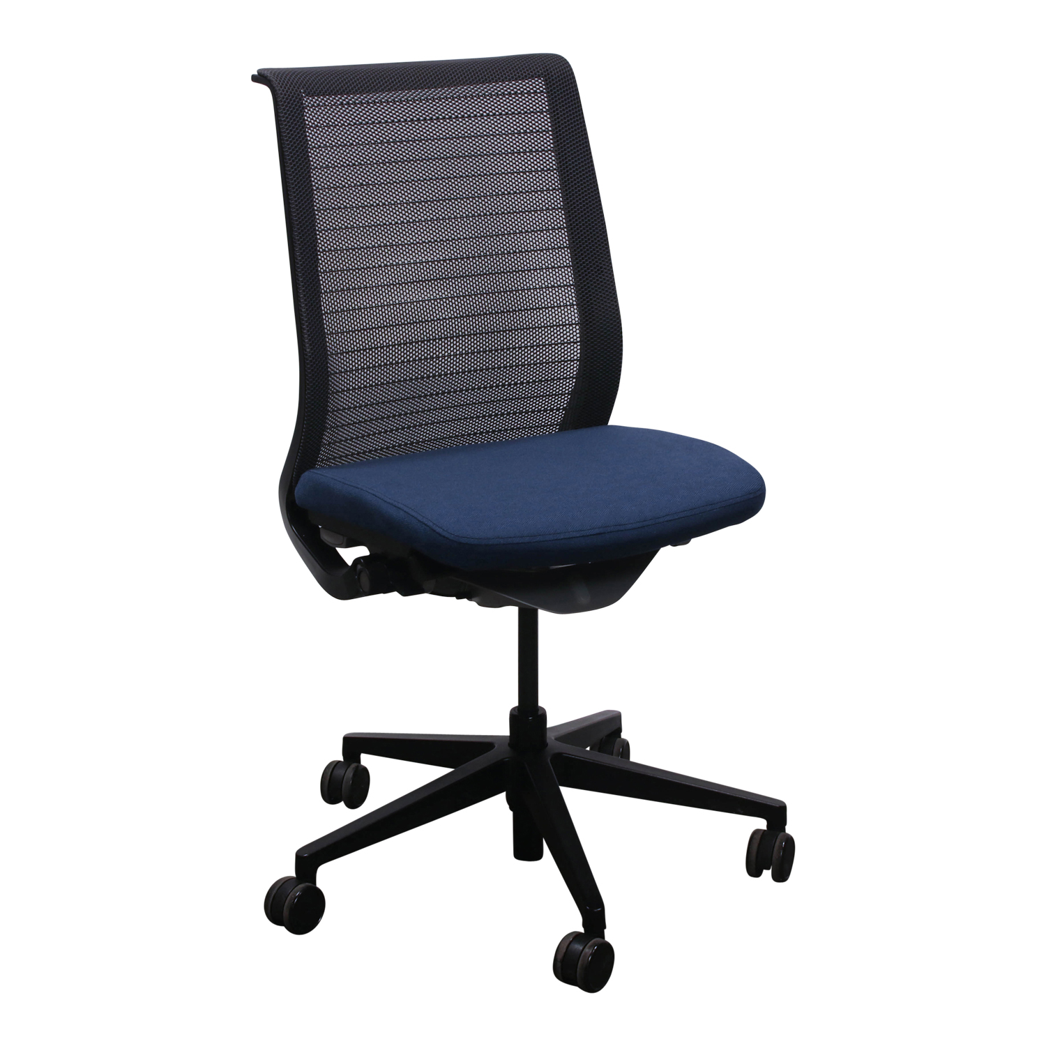 Steelcase Think Used Armless Graphite Mesh Task Chair, Blue Night ...