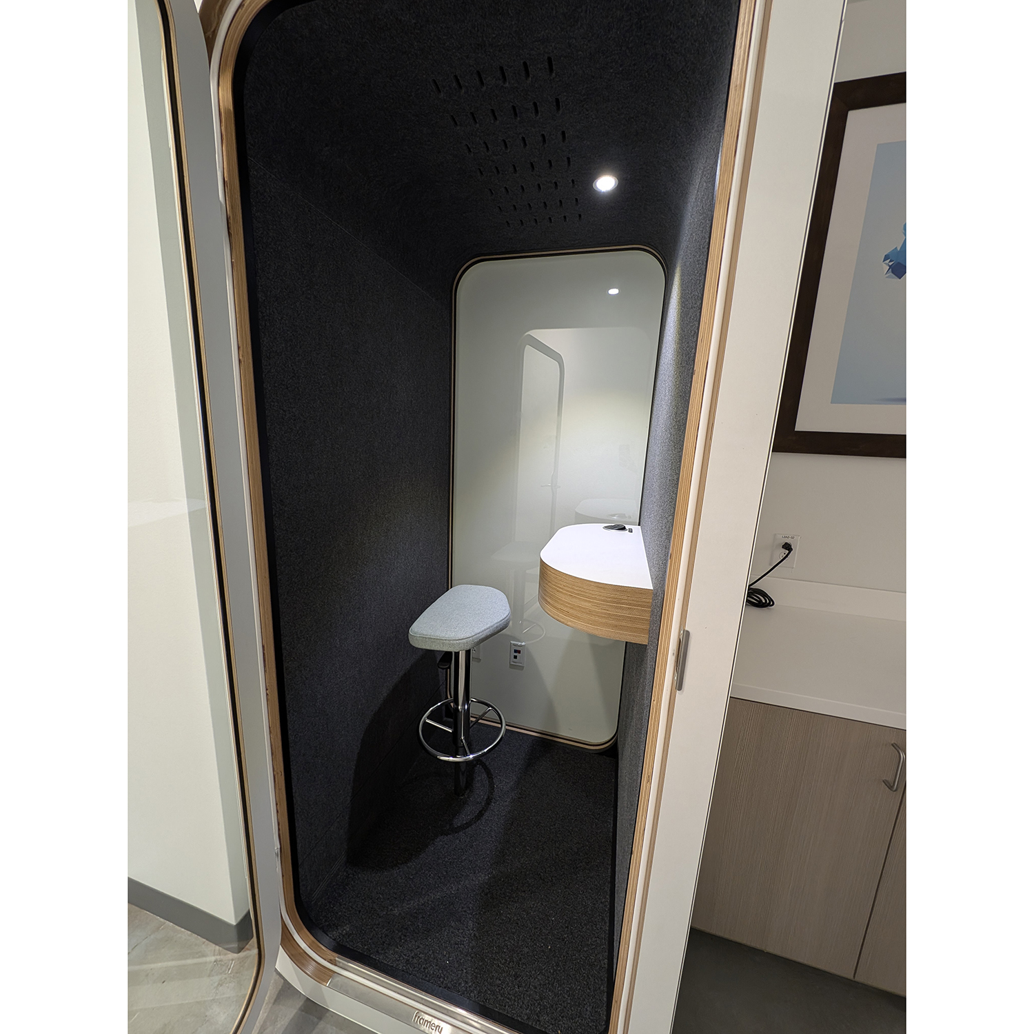 Framery Used Privacy Booth w Stool, White and Gray - National Office ...