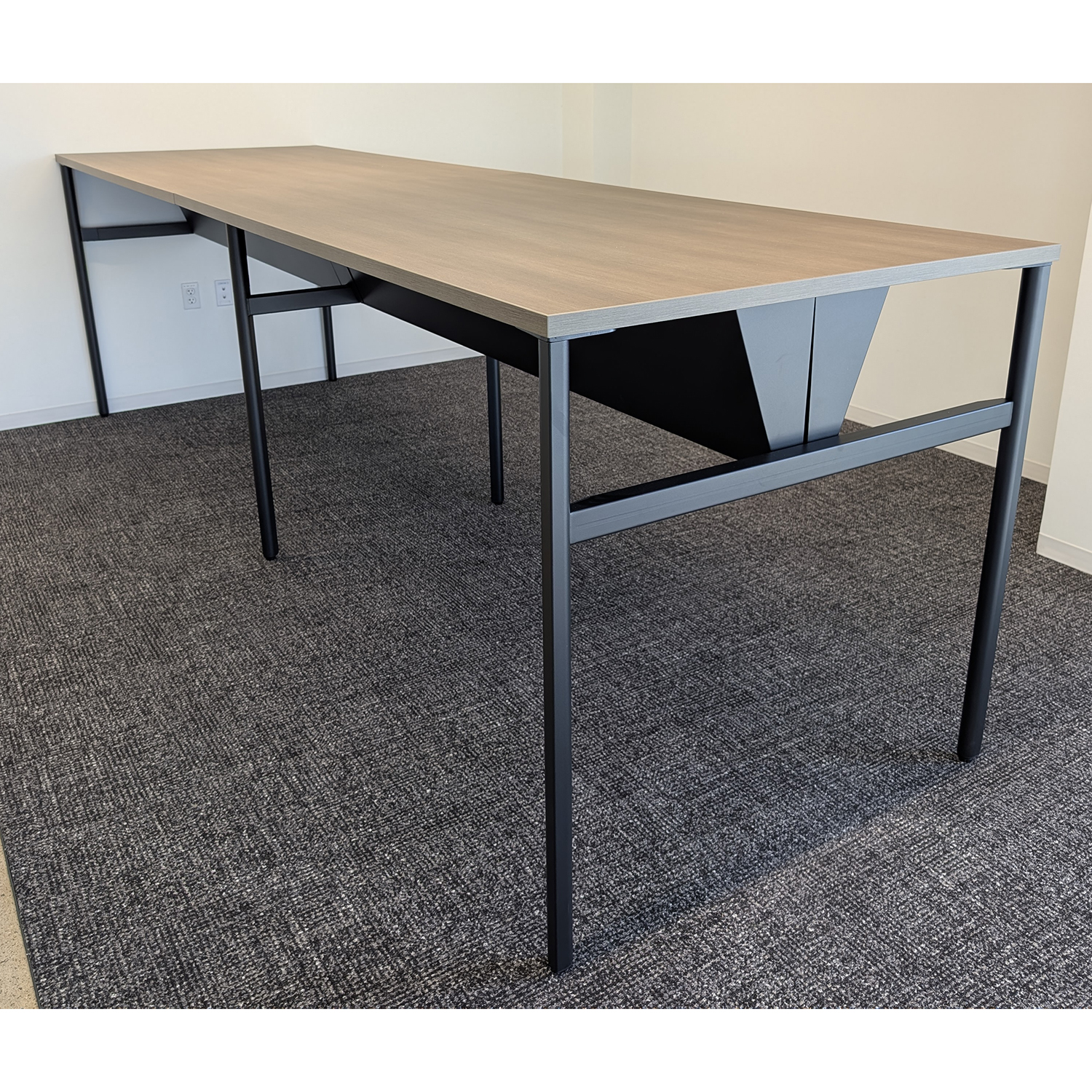 Herman Miller OE1 Used 12 Foot Laminate Communal High Top Table, Walnut ...