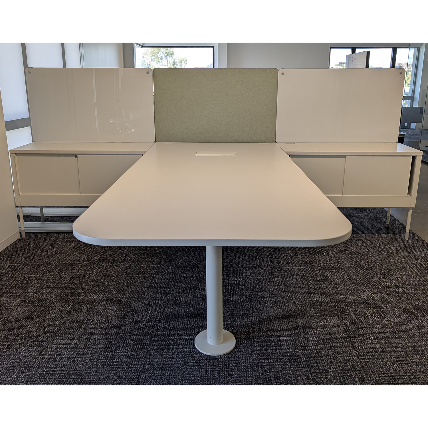 Herman Miller Used Public Office Landscape Media Table w Privacy Panels ...