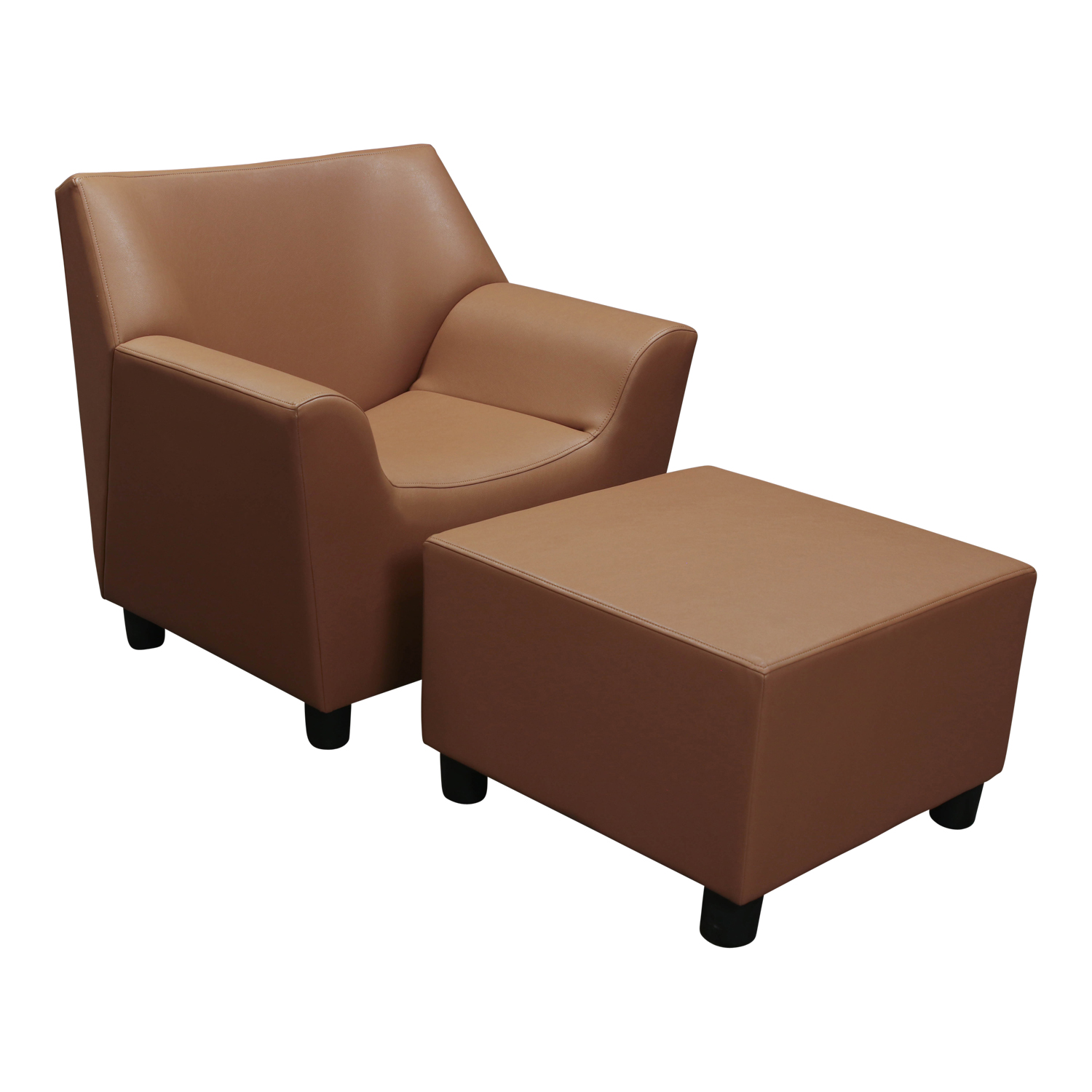 Herman Miller Swoop Used PU Leather Club Chair w Ottoman, Caramel Brown ...