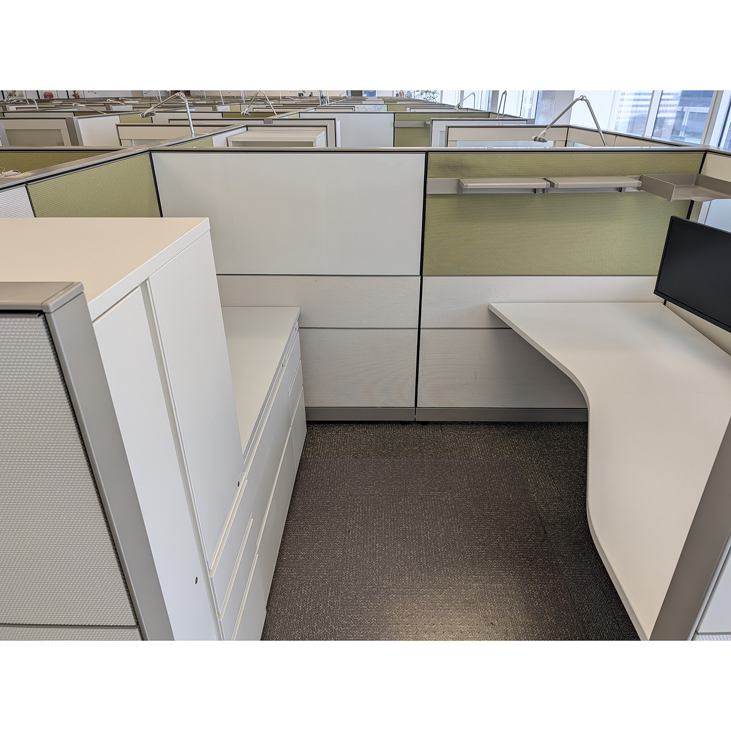 8x6 Herman Miller Canvas Office Landscape System Used Cubicle, Green ...